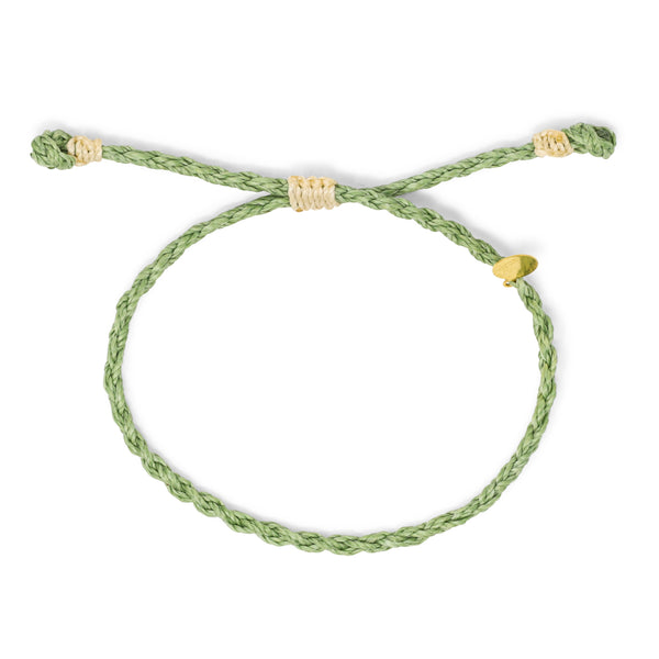 Men's Rope Braid Bracelet- Olive w/ Cream Details - Nica Life